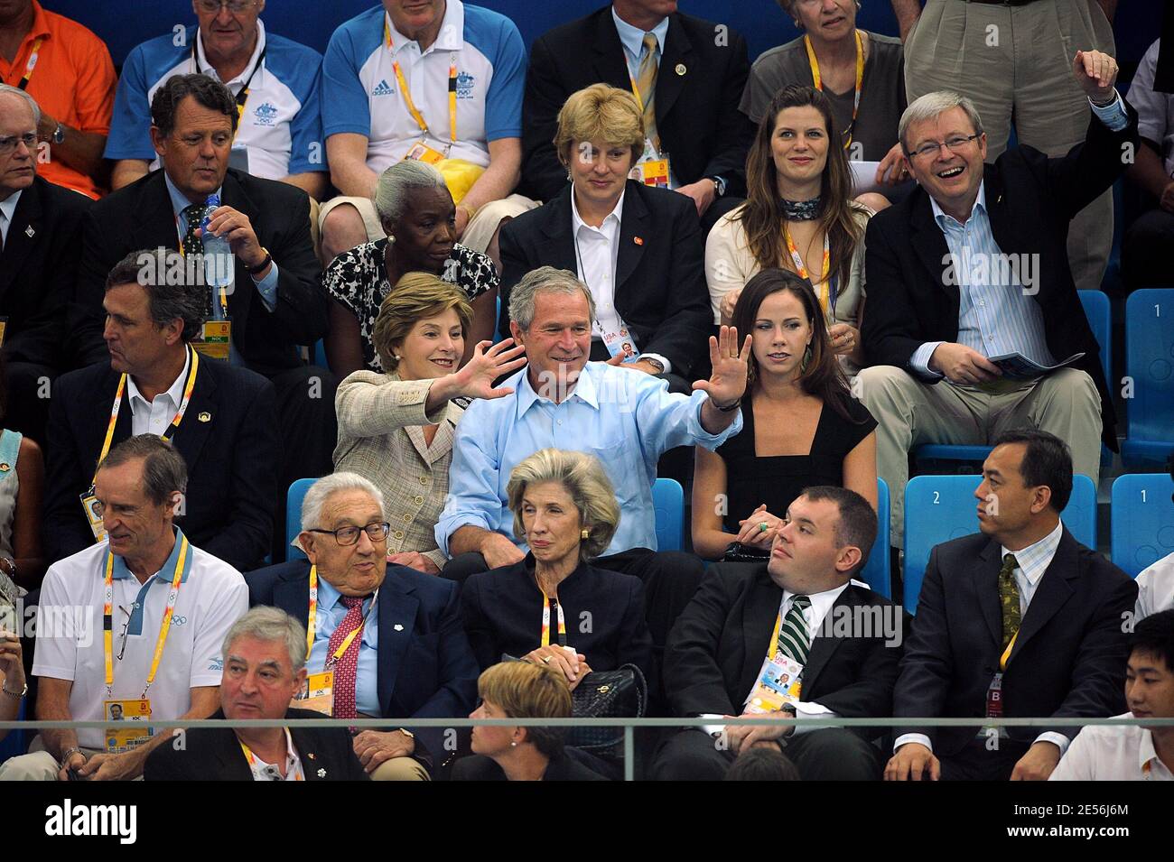 US president George W Bush, his wife Laura, Daughter Barbara and US ...