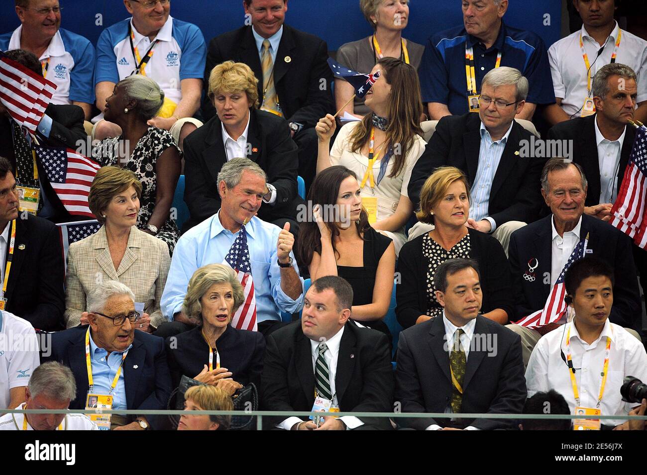Us president george bush swimming hi-res stock photography and images ...
