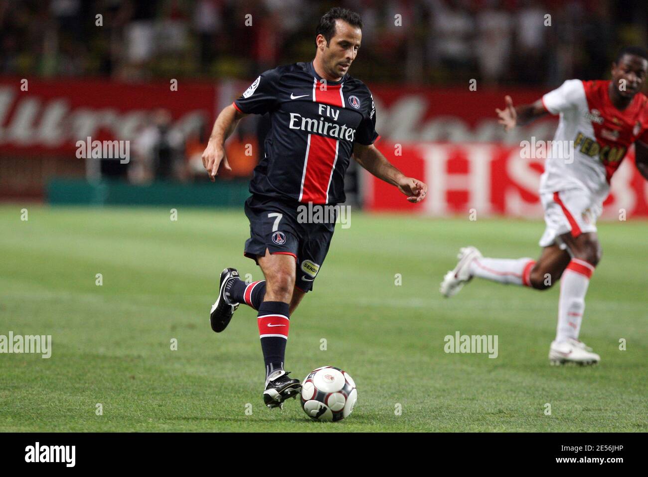 PSG's and Ludovic Guily during the match Monaco vs Paris Saint Germain ...