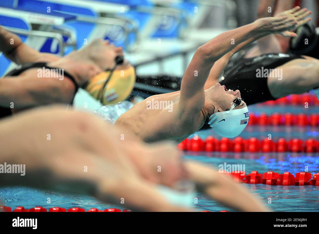 USA's AAron Peirsol competes on men's 100 meters backstroke during the ...