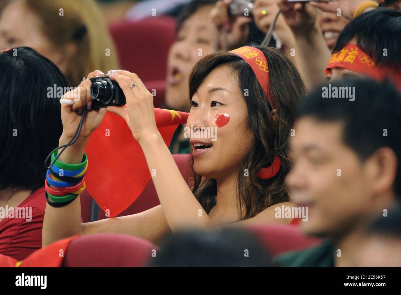 Chinese fans attend the Basket Game USA/China at the Olympic Basketball ...