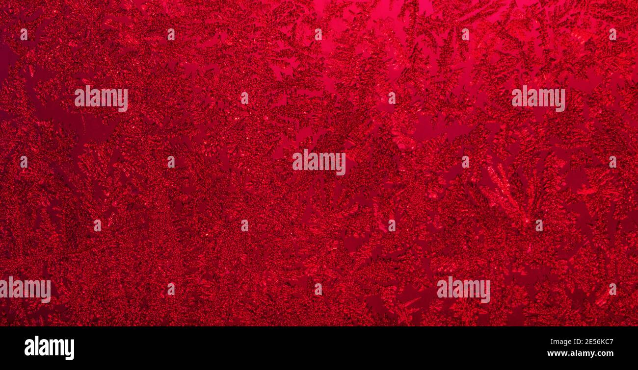 Background texture photo of dark red toned frozen glass with upper ...