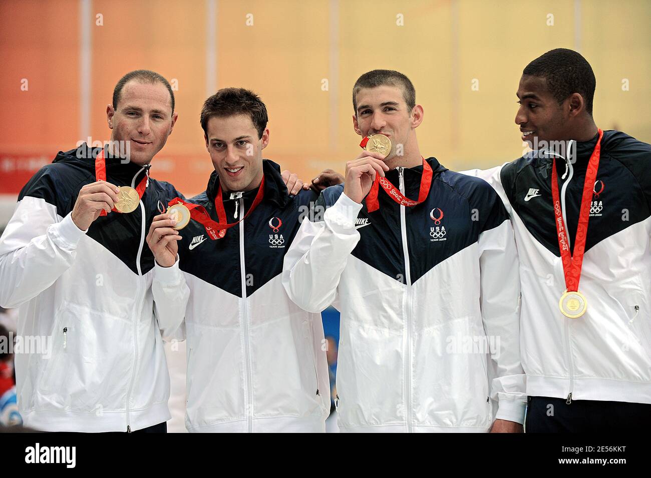 US swimmers Michael Phelps, Garrett Weber-Gale Cullen Jones and Jason ...