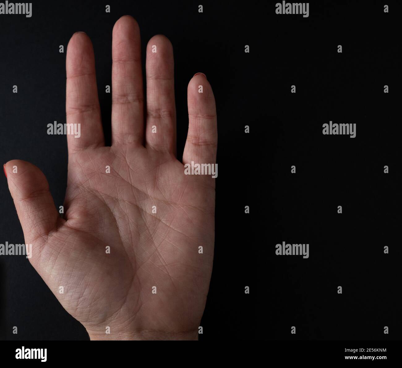 Palm hand thumb lines hi-res stock photography and images - Alamy