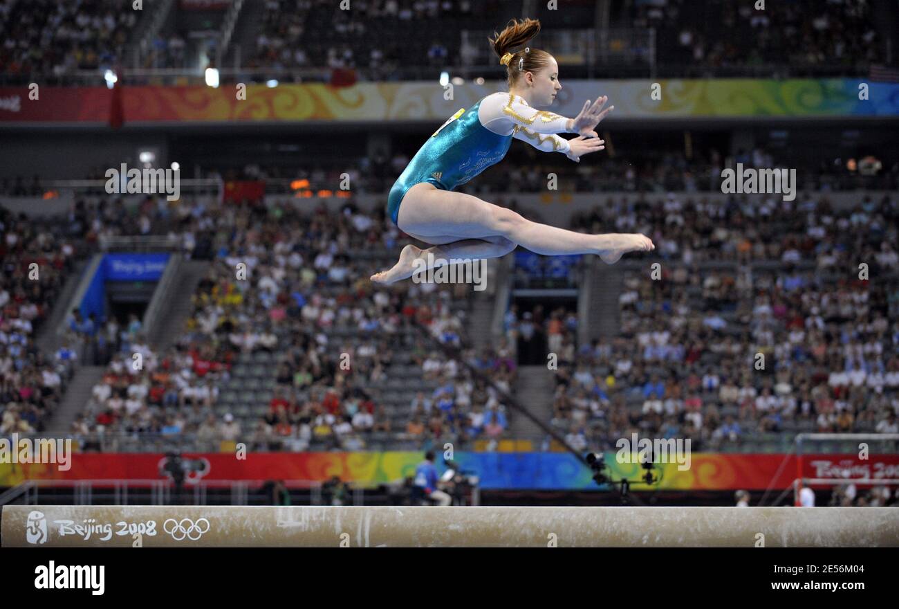 Shona Morgan of Australia competes during the artistic gymnastics team ...
