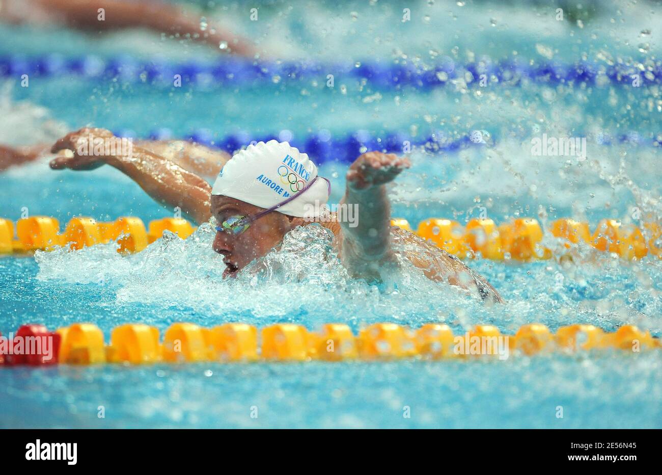 France's Aurore Mongel competes during the women's 200m butterfly ...