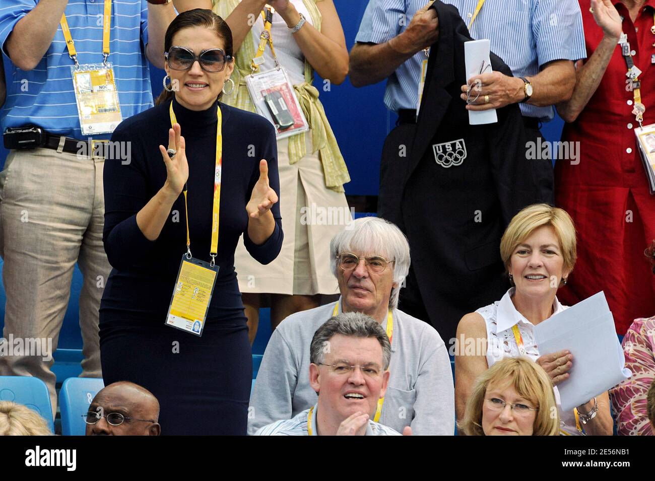 Bernie and wife Slavica Ecclestone at the National Aquatic Center on ...