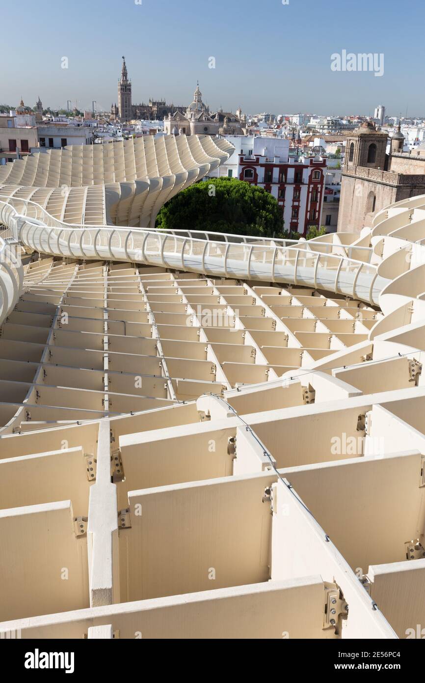 The skyline of Seville including the Seville Cathedral from the top of ...