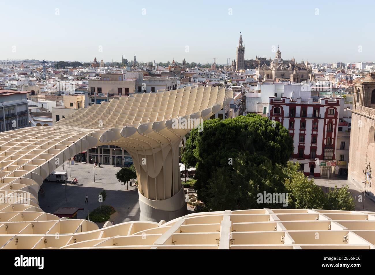 The skyline of Seville including the Seville Cathedral from the top of ...