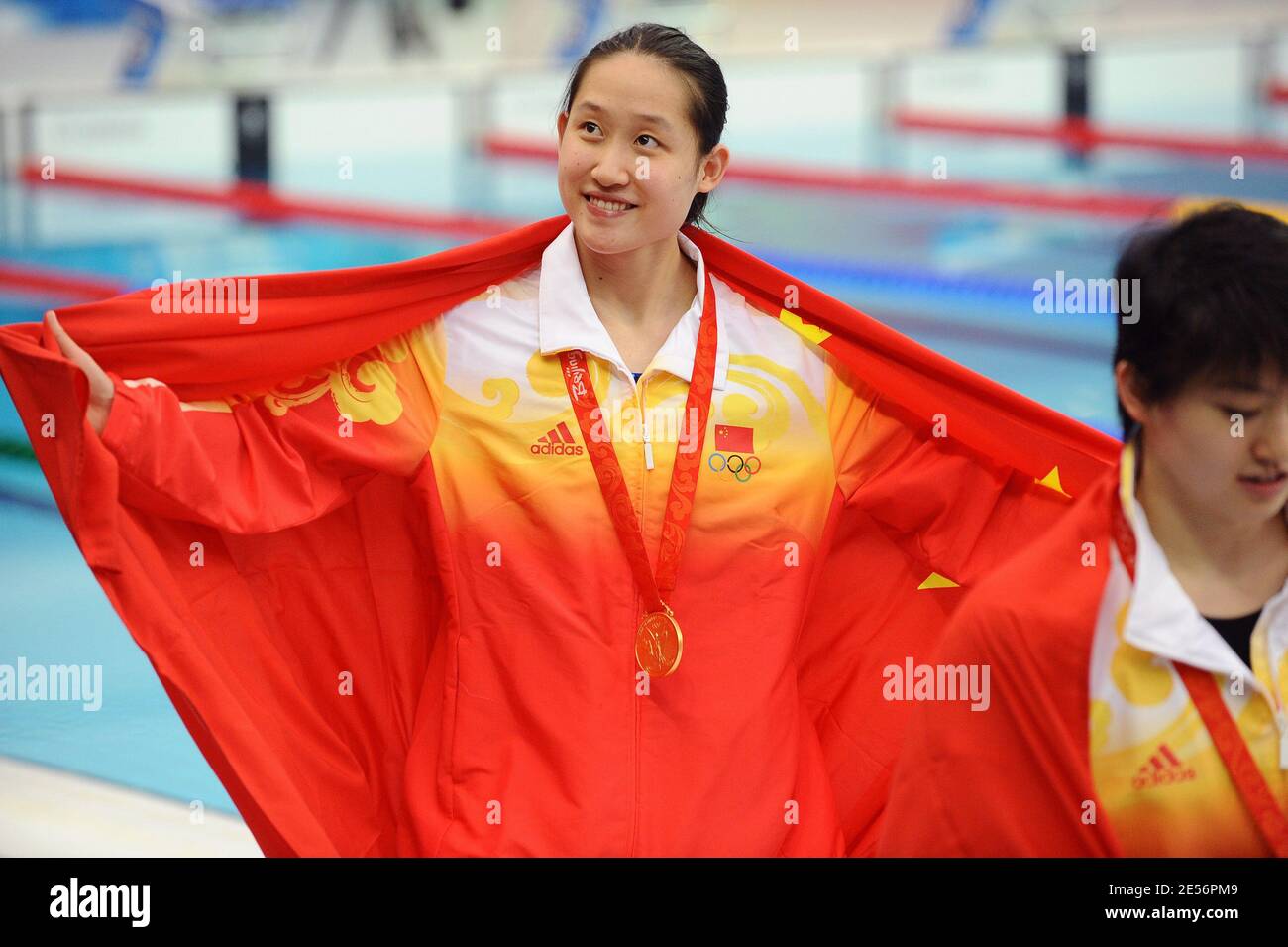 Gold medalist China's Liu Zige, silver medalist Jiao Liuyang and bronze ...