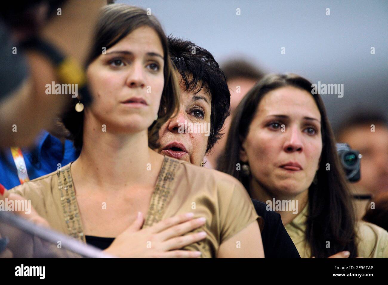 Michael Phelps Mother and sisters attend the 4X100 meters relay at the ...