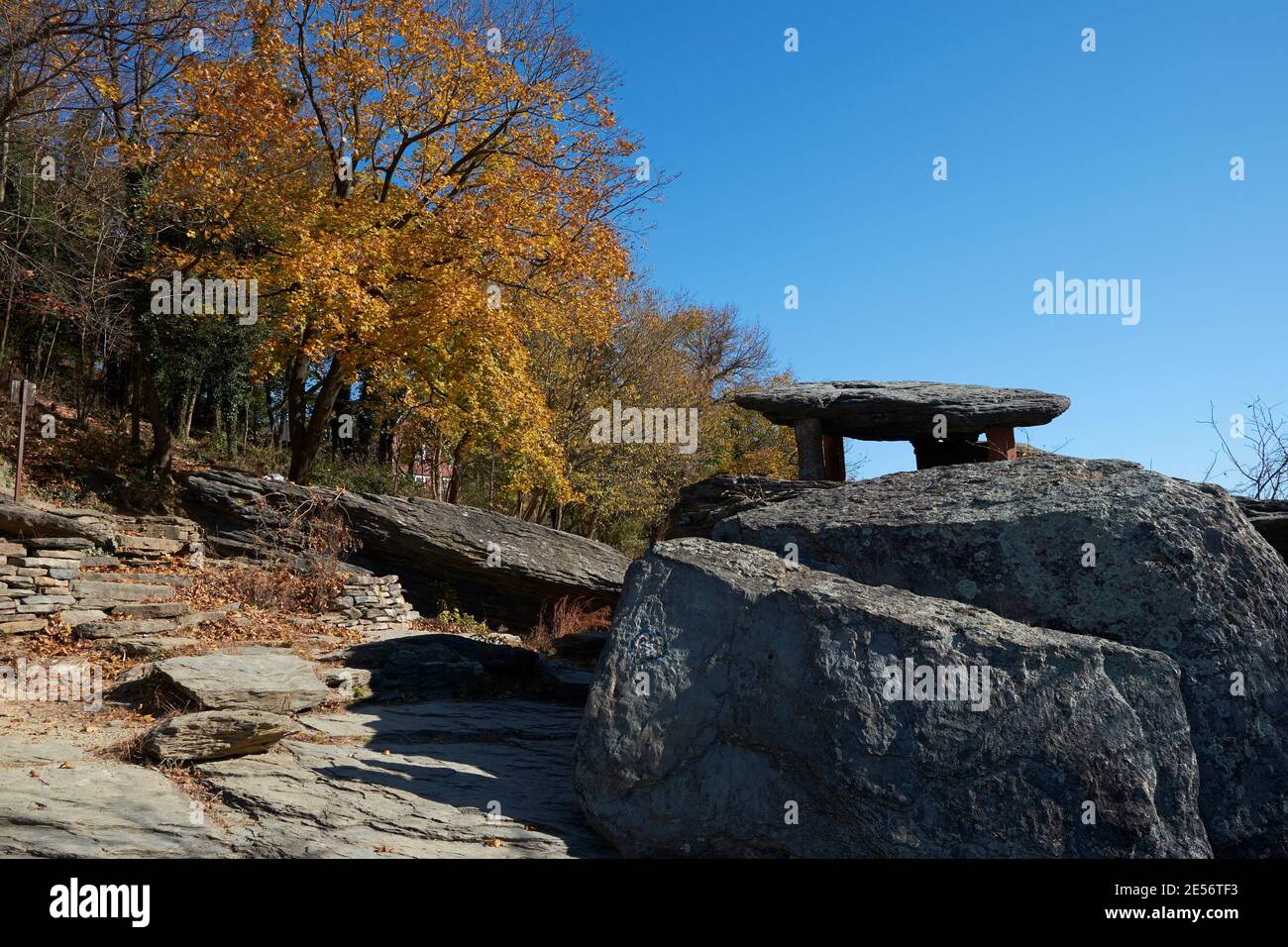 The landmark Jefferson rock overlook on the Appalachian Trail. During ...