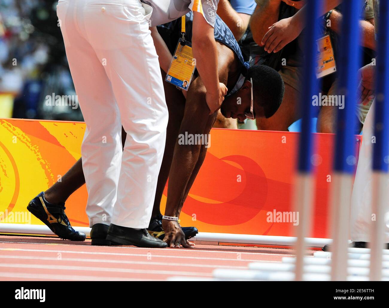 US athlete Terrence Trammell retired due to injury during the first ...