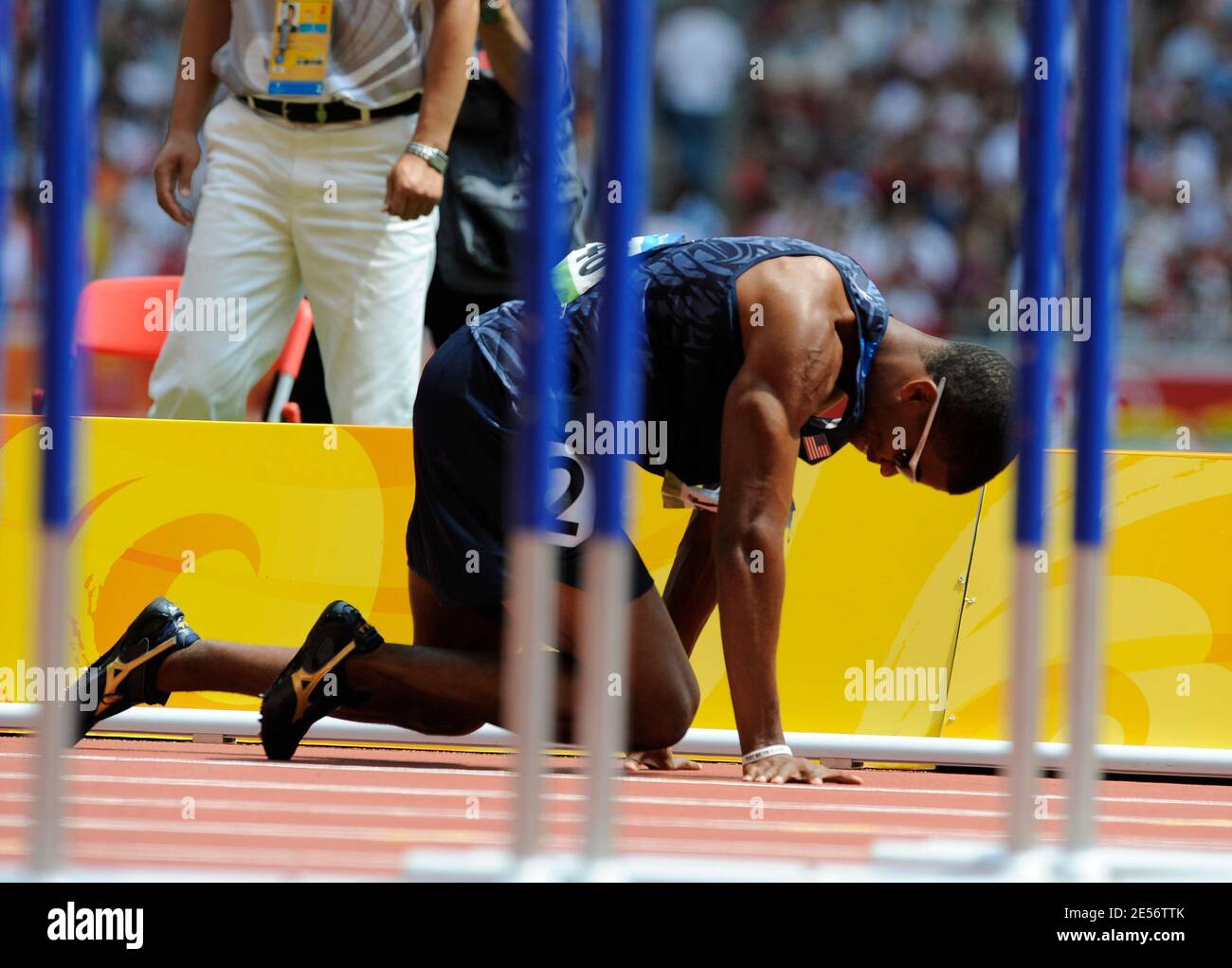 US athlete Terrence Trammell retired due to injury during the first ...