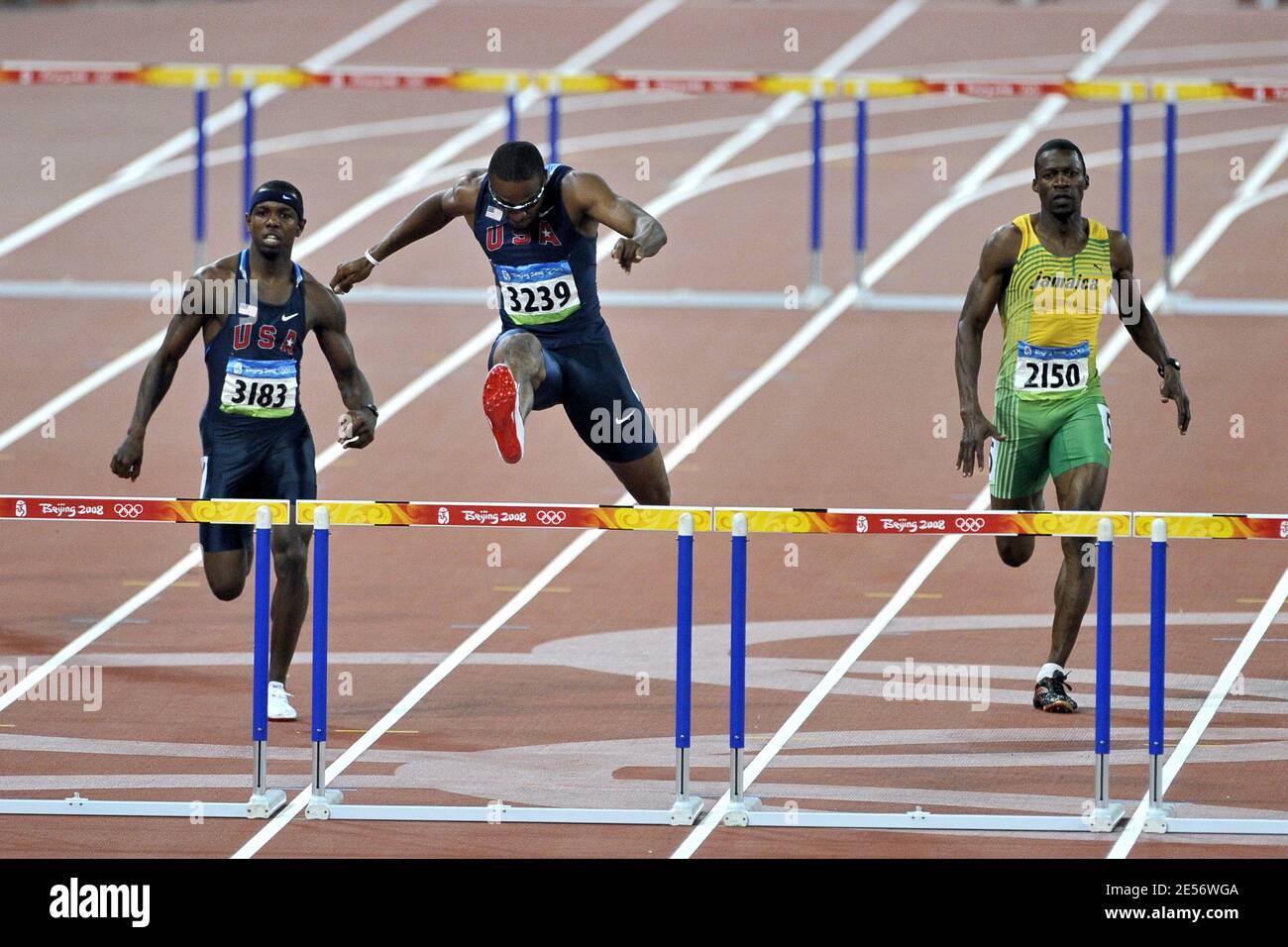 Angelo Taylor of the United States (Gold medal), Kerron Clement of the ...