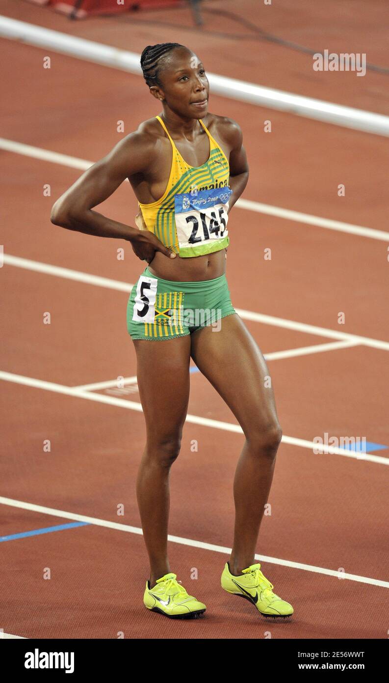 Jamaica's Sherone Simpson competes in the women's 200m heat 6 during ...