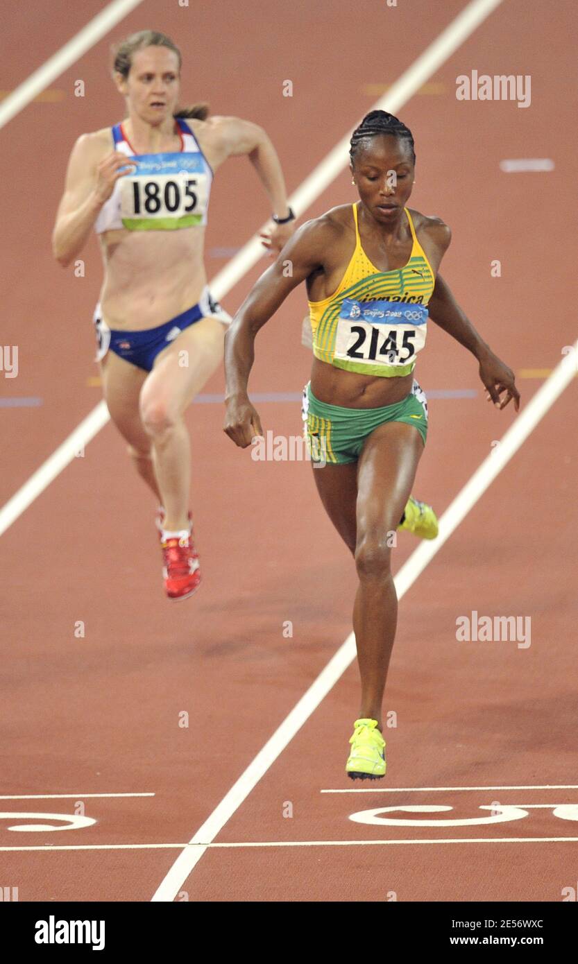 Jamaica's Sherone Simpson competes in the women's 200m heat 6 during ...