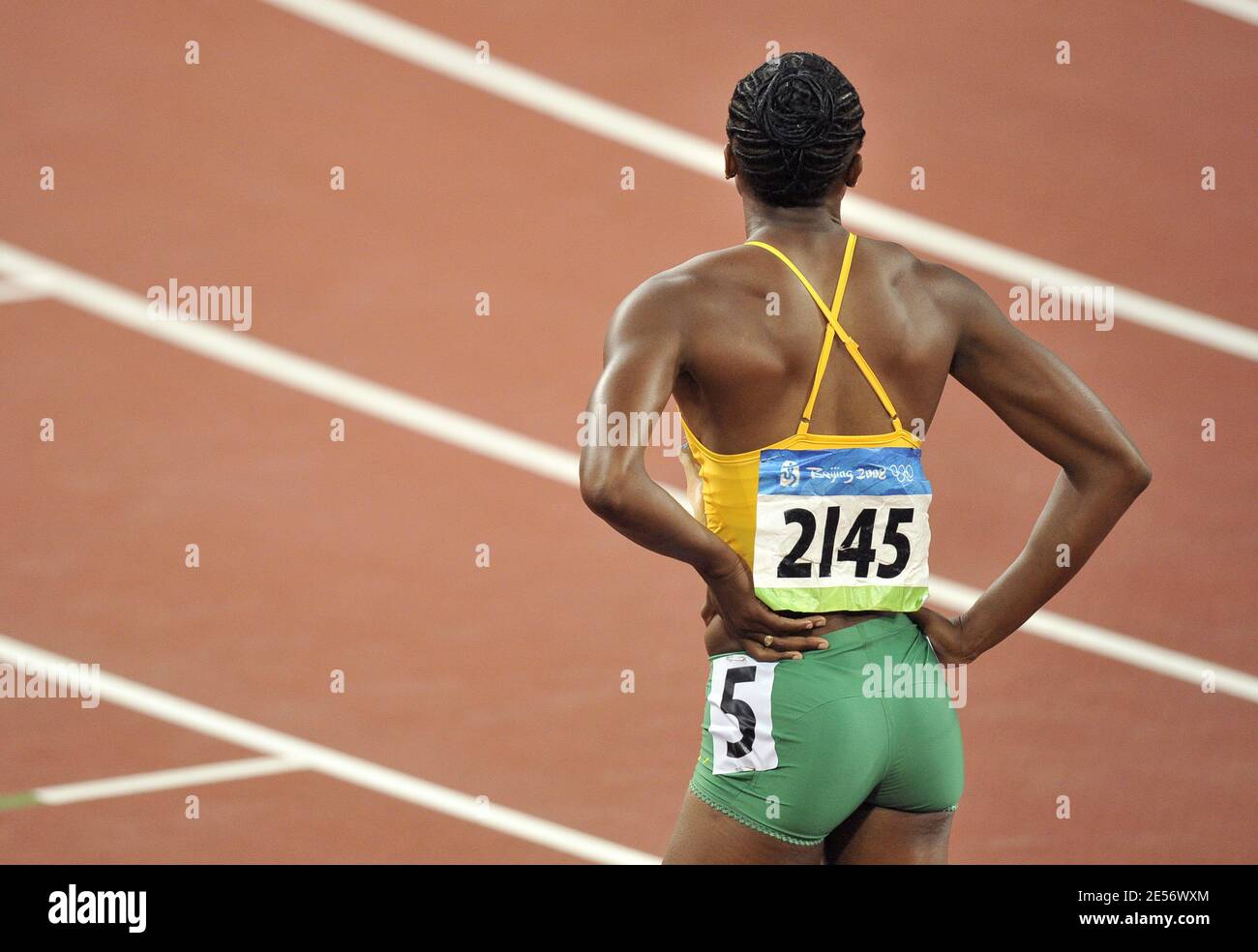 Jamaica's Sherone Simpson competes in the women's 200m heat 6 during ...