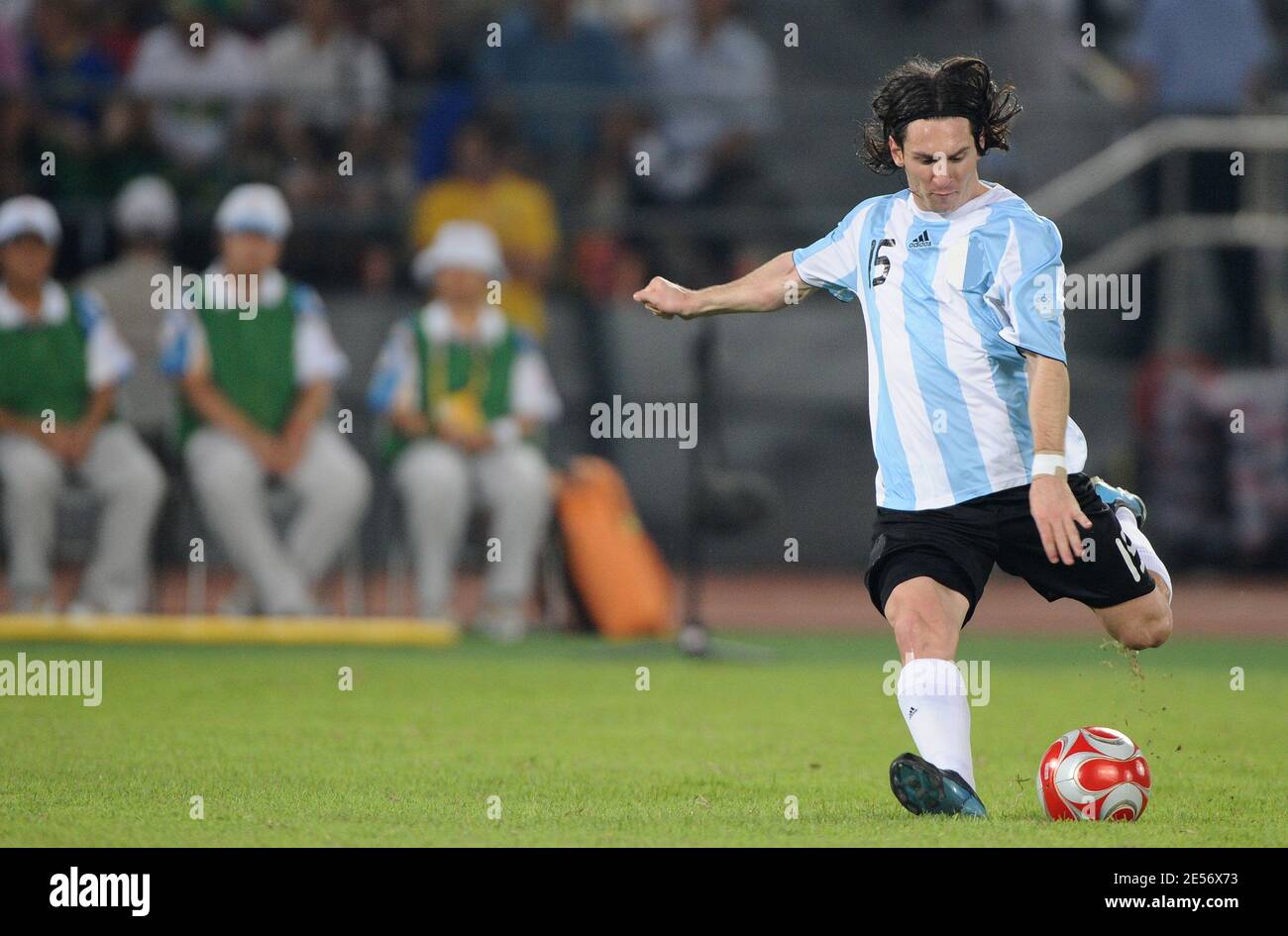 Argentina's Lionel Messi during the football semi-final match held at ...
