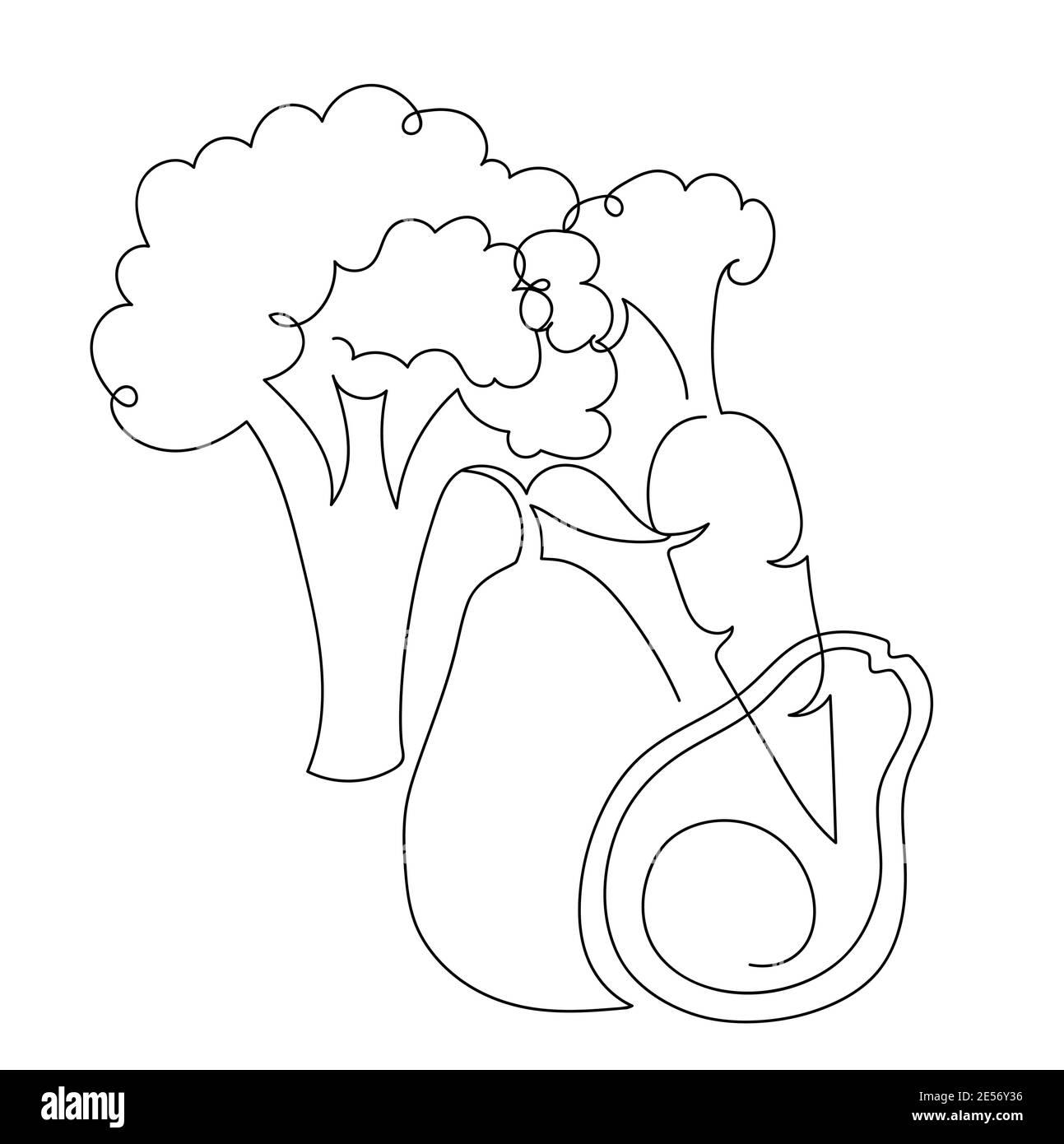 Hand drawn avocado in Cut Out Stock Images & Pictures - Alamy