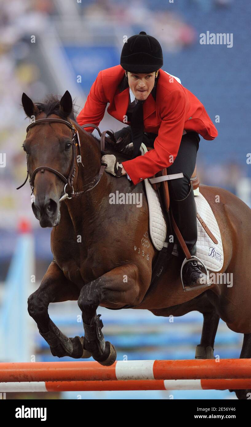 Lithuania's Andrejus Zadneprovski during the men's riding show jumping ...