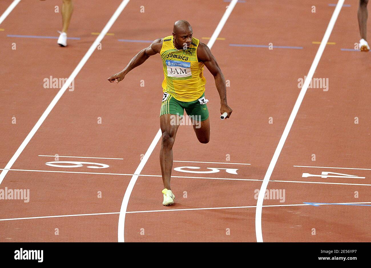 Jamaica's Asafa Powell, Nesta Carter, Usain Bolt and Michael Frater ...