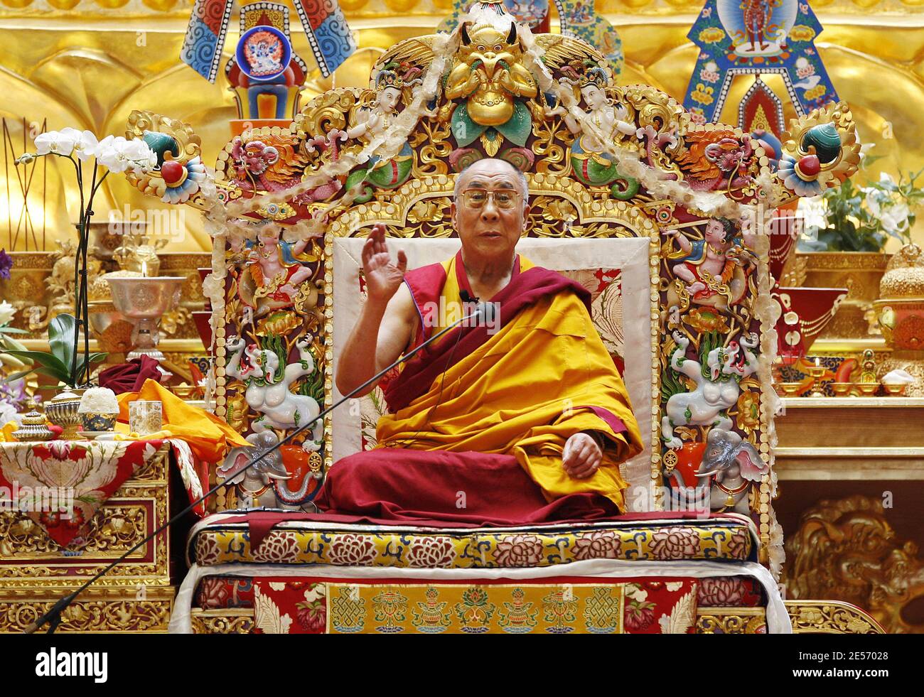 Tibetan spiritual leader Dalai Lama inaugurates the Buddhist Lerab Ling ...
