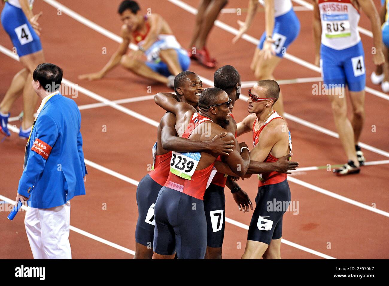 US athletes Angelo Taylor, David Neville, Lashawn Merritt and Jeremy ...