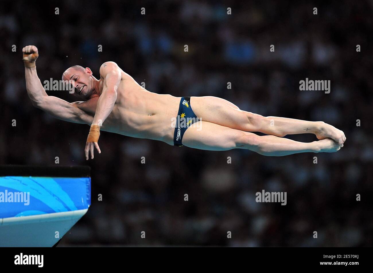 Australia's Mathew Helm competes on men's 10 meters diving plateform ...