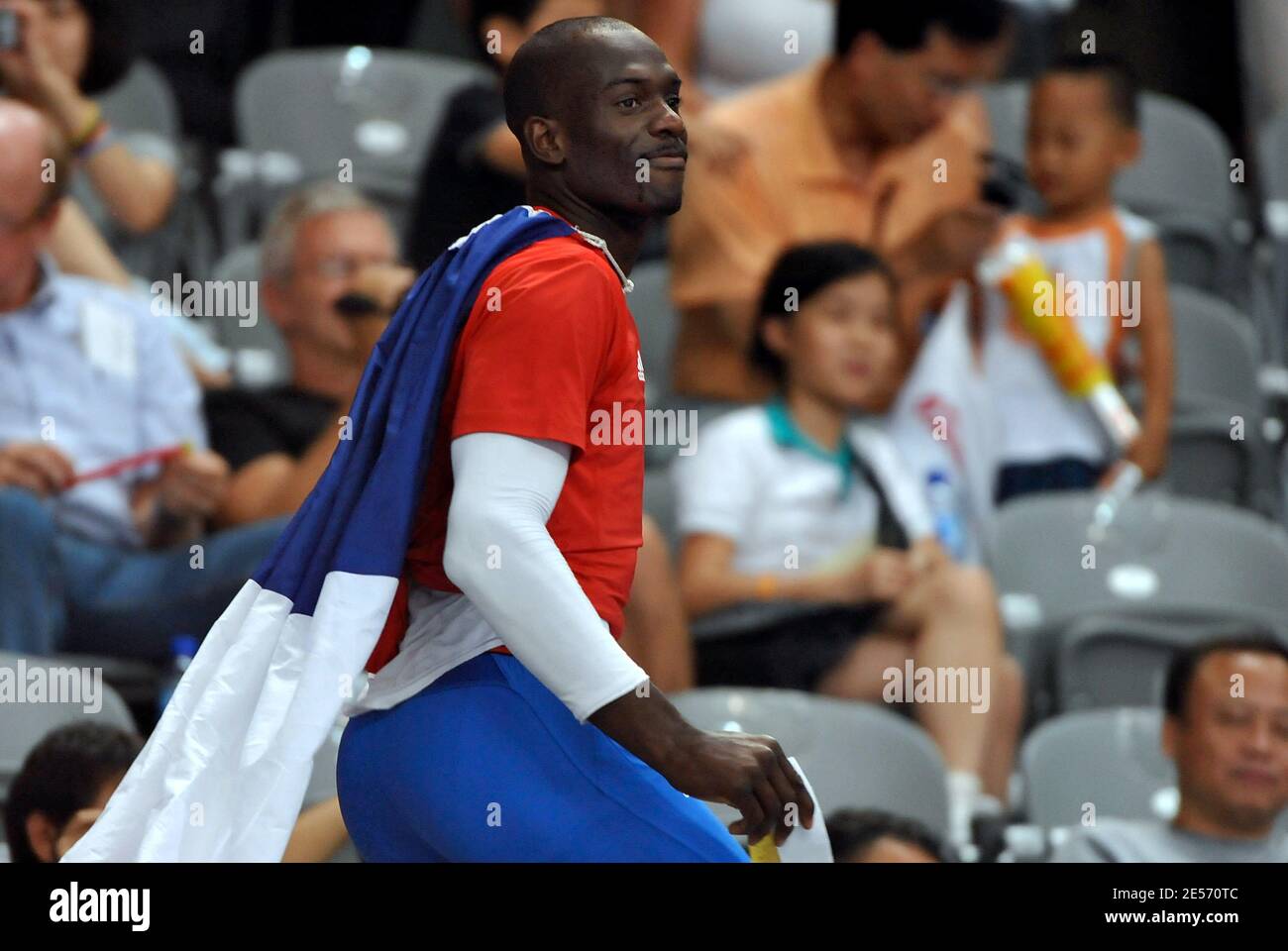 Taekwondo World Champion Pascal Gentil attends the Handball Gold medal ...