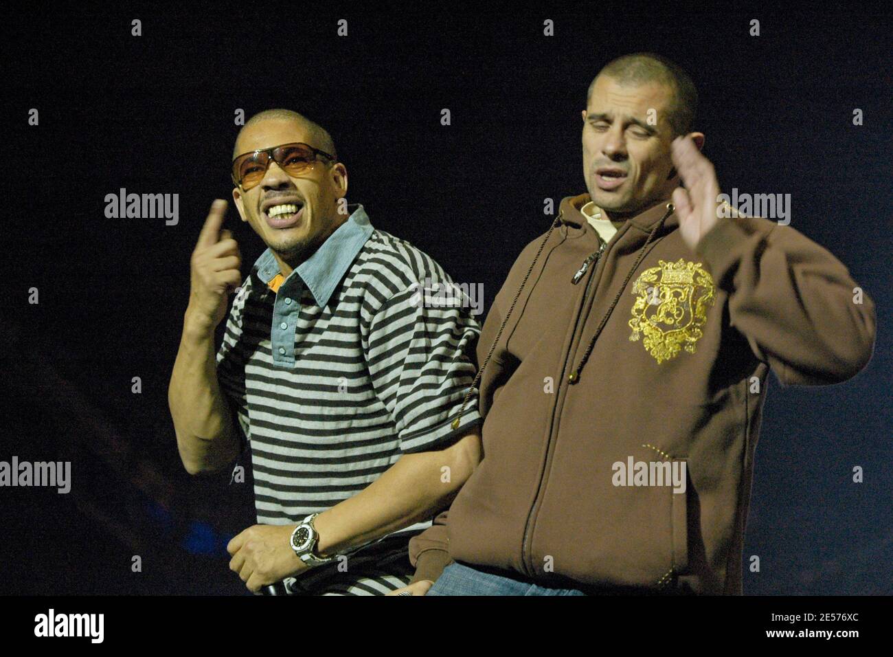 Singers Joey Starr and Kool Shen from the French band NTM perform on ...