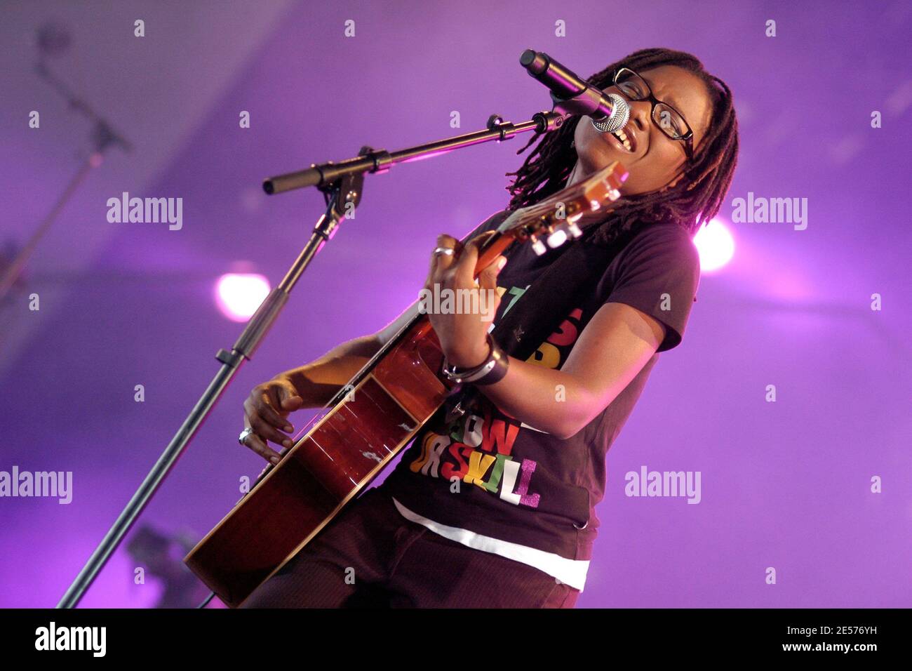 Nigerian singer Asa performs on stage on the third and last day of the ...
