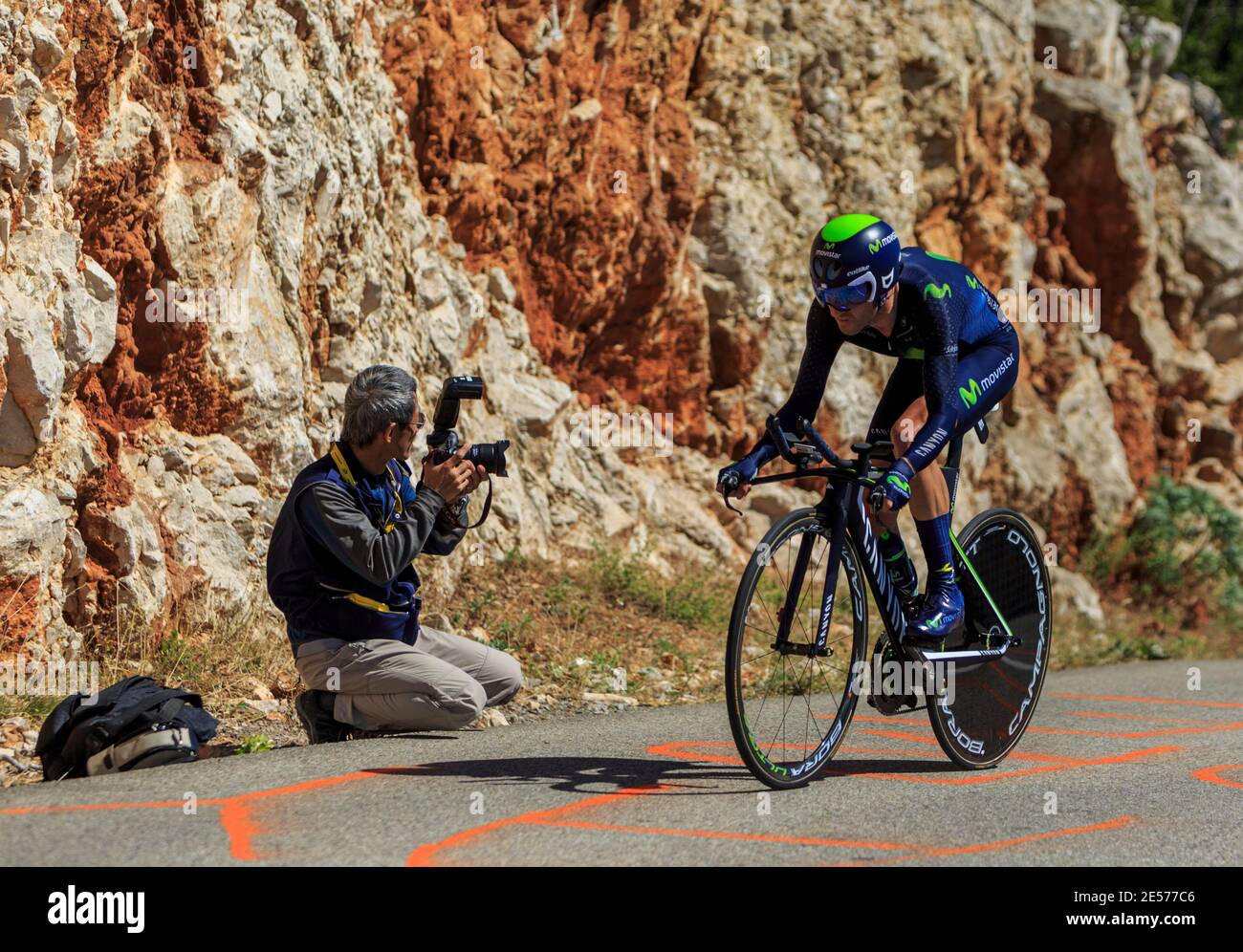 Col du Serre de Tourre,France - July 15,2016: The Spanish cyclist ...