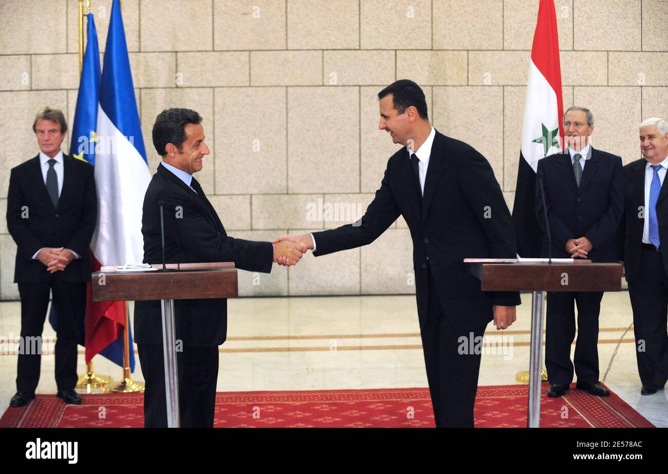 Syrian president Bashar Al Assad receives French president Nicolas ...