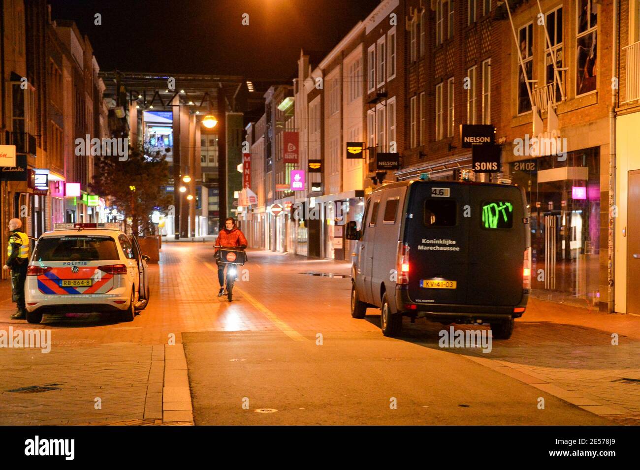 EINDHOVEN, NETHERLANDS - JANUARY 26: Military police is patrolling the ...