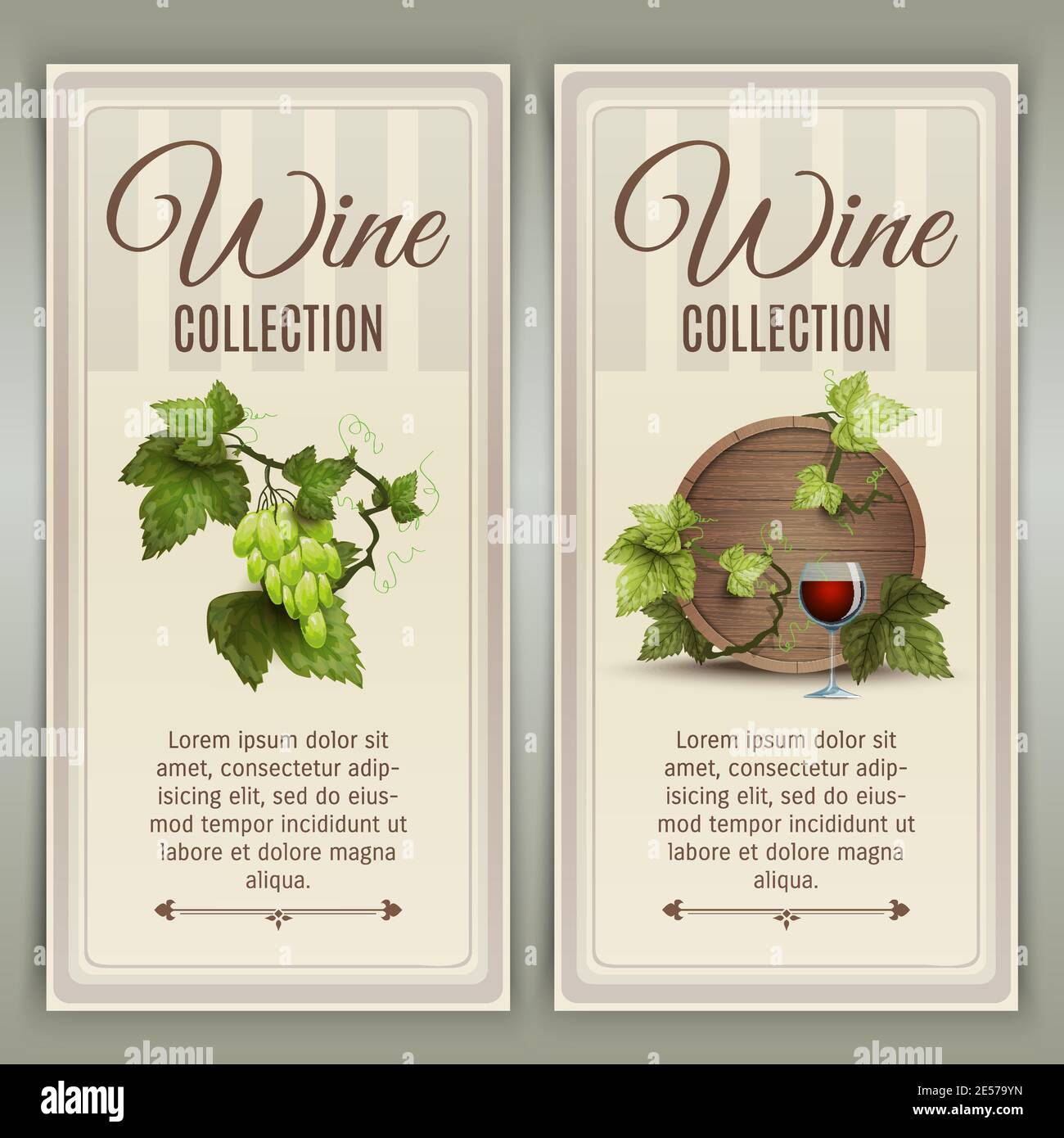Winery farm quality wines collection advertisement 2 vertical banners ...
