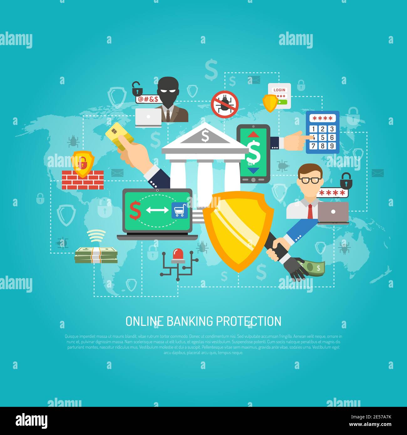 Internet banking global money transfer operations protection safety ...