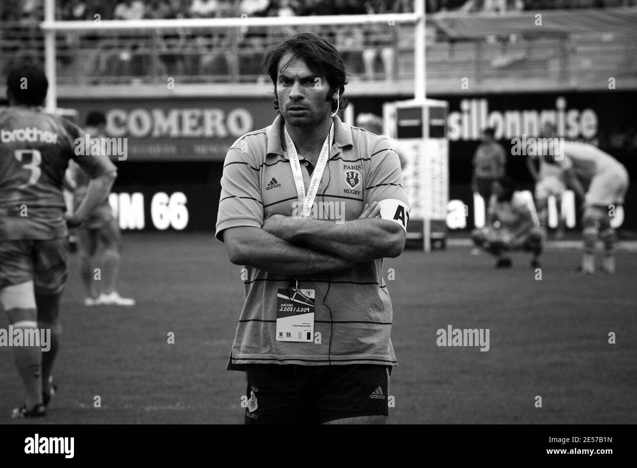 Christophe dominici france stade francais Black and White Stock Photos ...