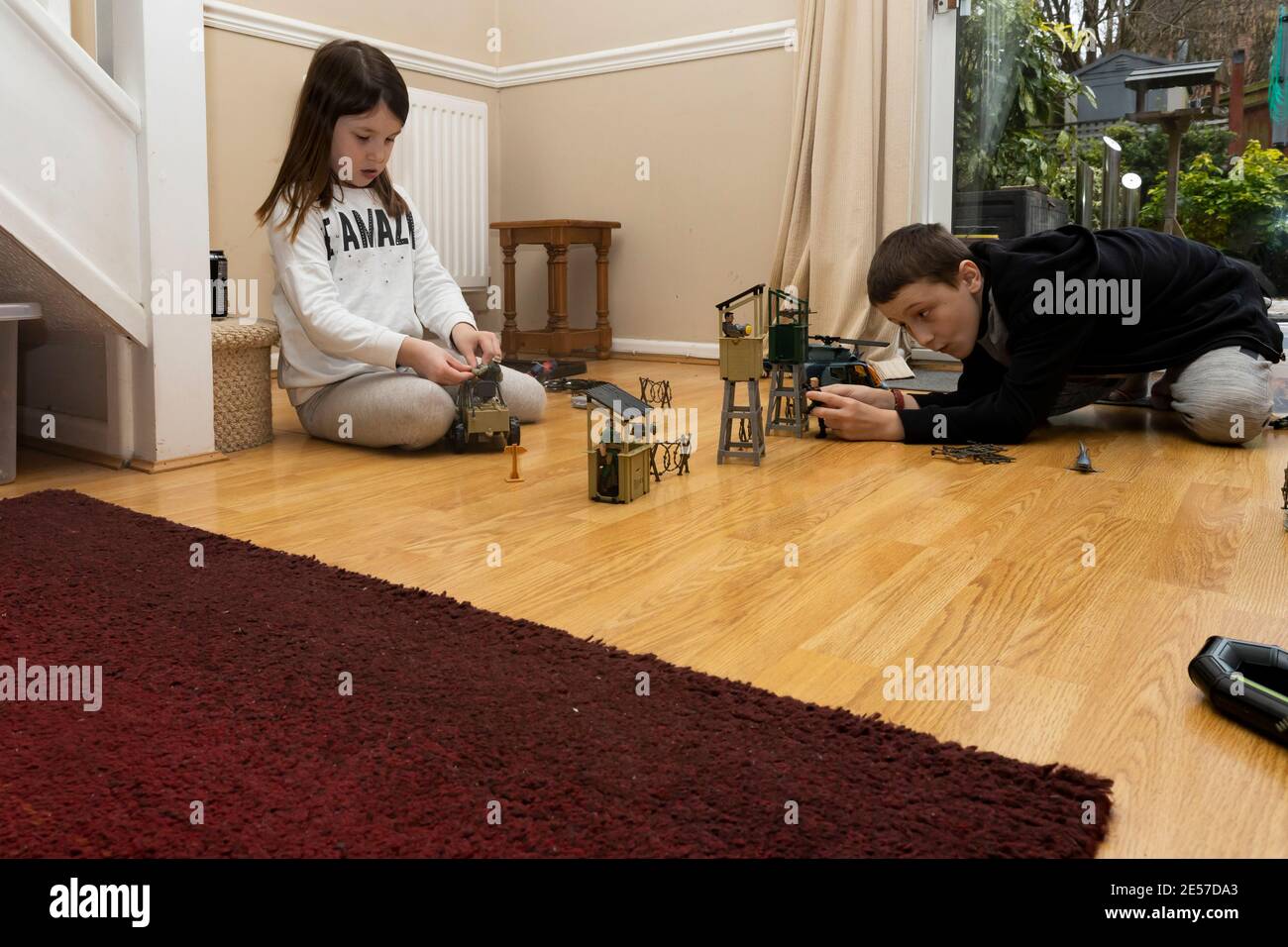 Children Playing together during Covid 19 Lockdown, UK Stock Photo - Alamy
