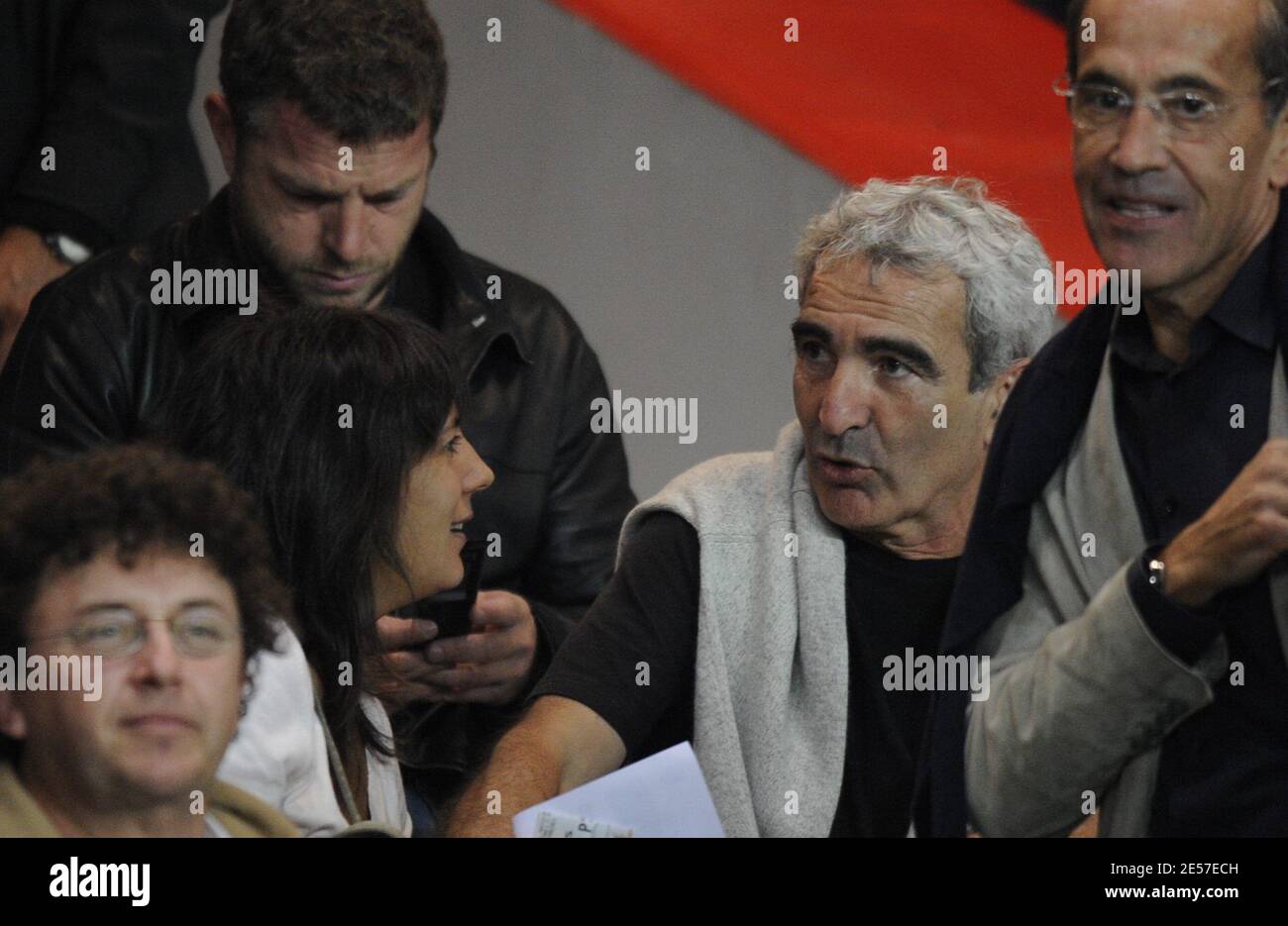 France's coach Raymond Domenech and his future wife Estelle Denis ...