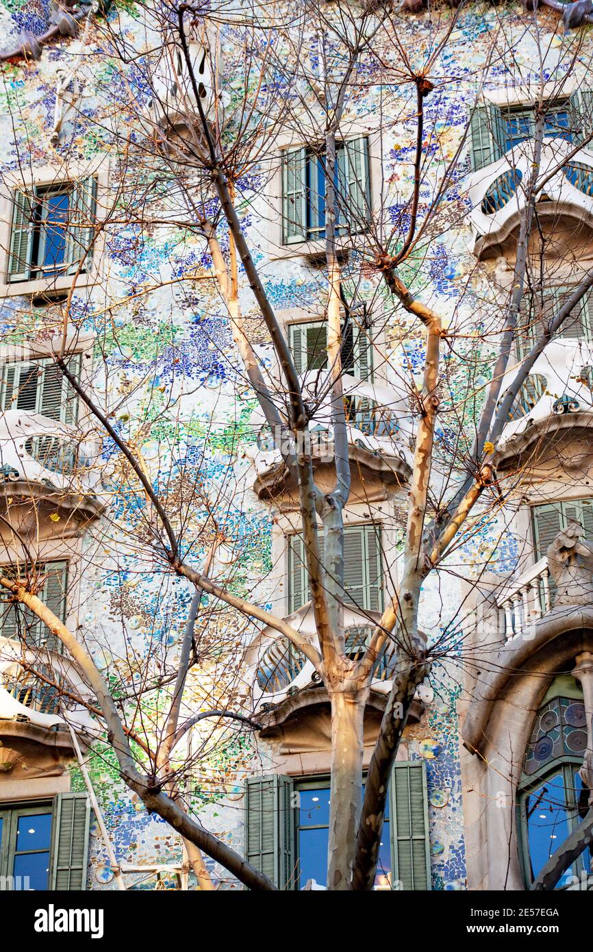 Casa Batlló, Passeig de Gràcia, Barcelona, Spain; designed by Antoni ...