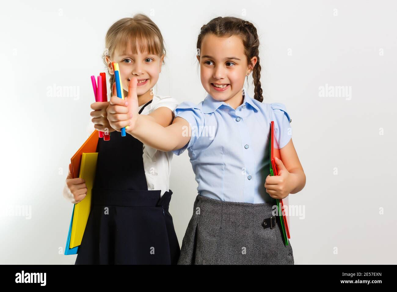 Portrait of two people nice cute lovely charming dreamy attractive ...