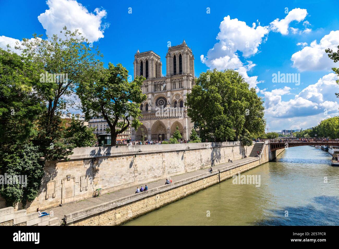 Seine and Notre Dame de Paris is the one of the most famous symbols of ...