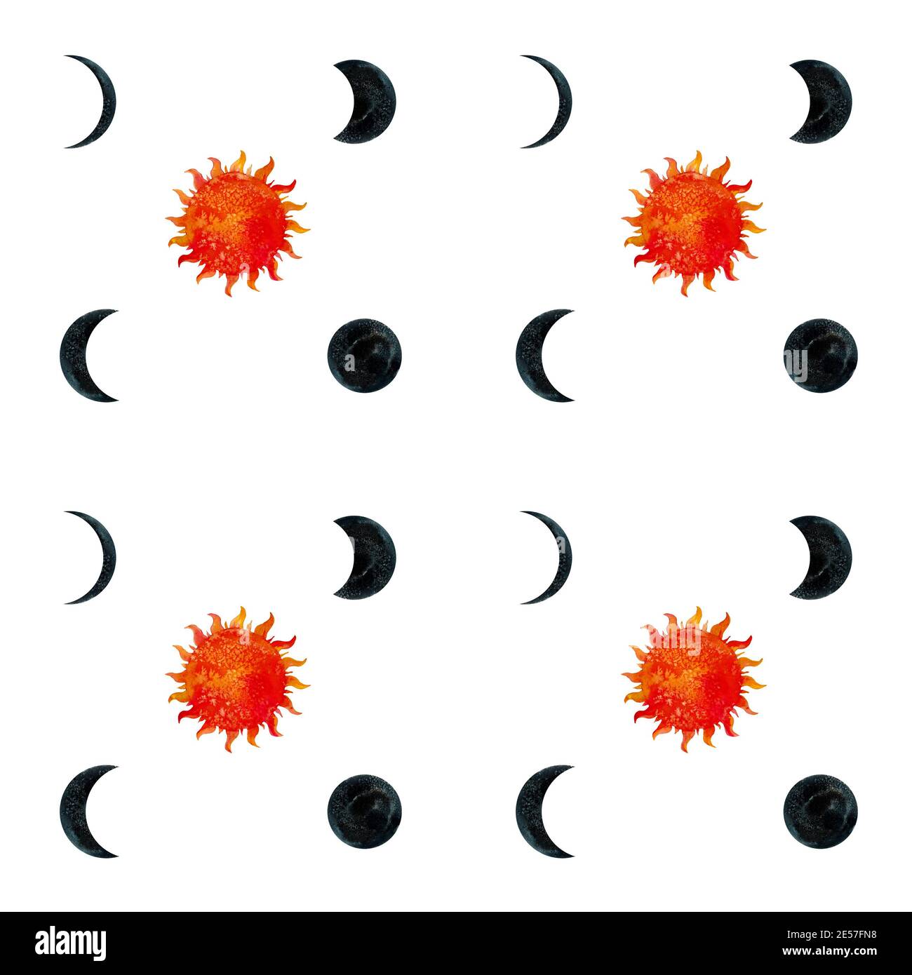 Phases of the moon illustration hi-res stock photography and images - Alamy