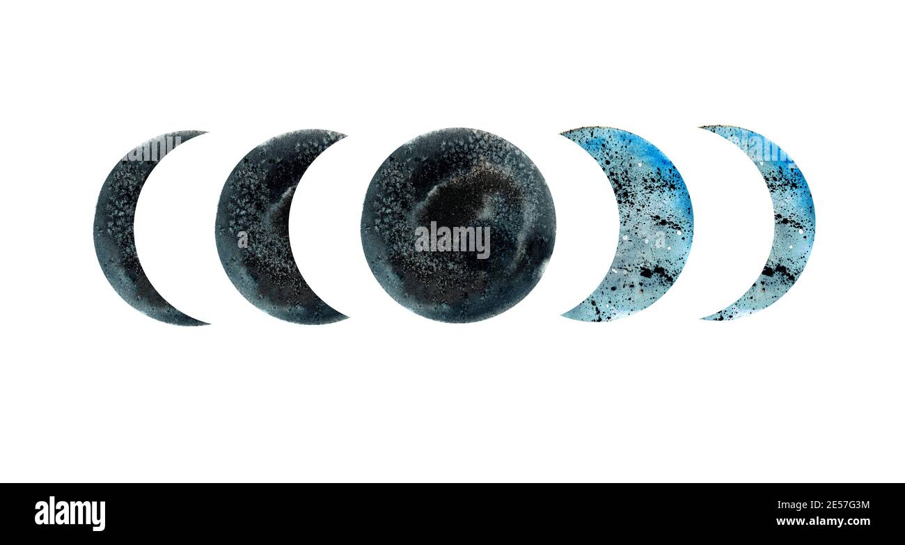Phases of the moon illustration hi-res stock photography and images - Alamy