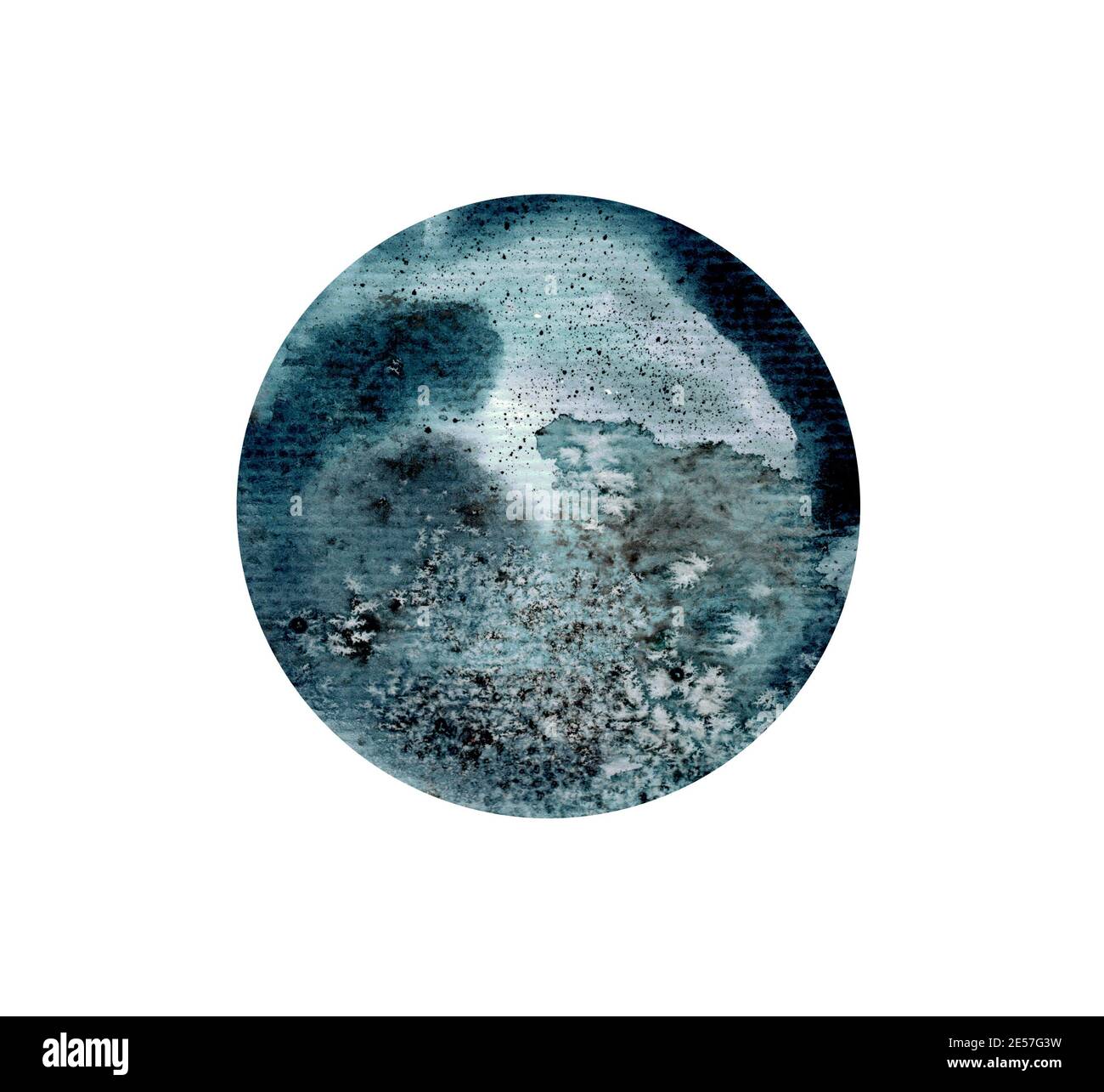 Watercolor handdrawn moon on white background. Astrology illustration ...