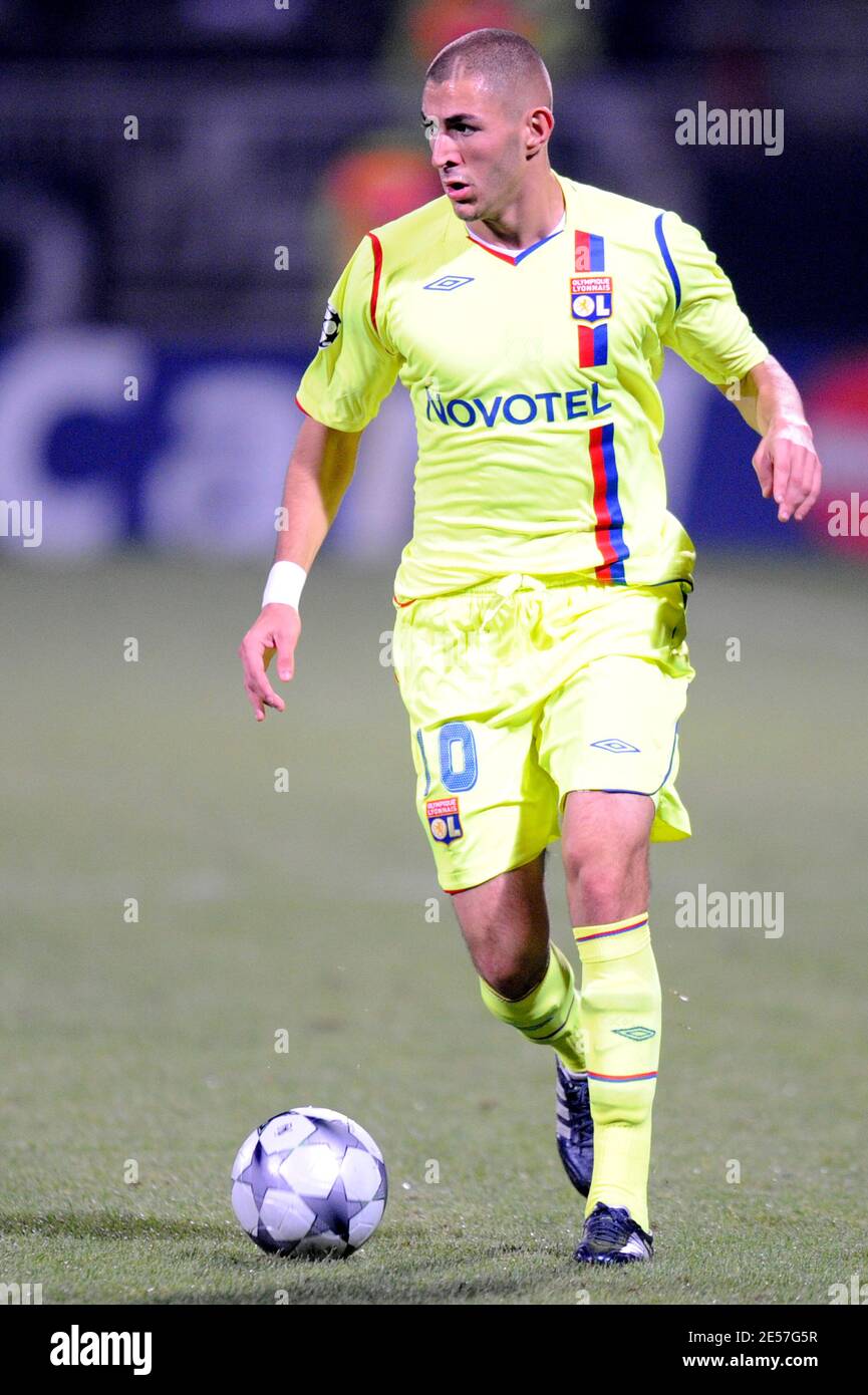OL's Karim Benzema in action during the UEFA champions League Soccer ...