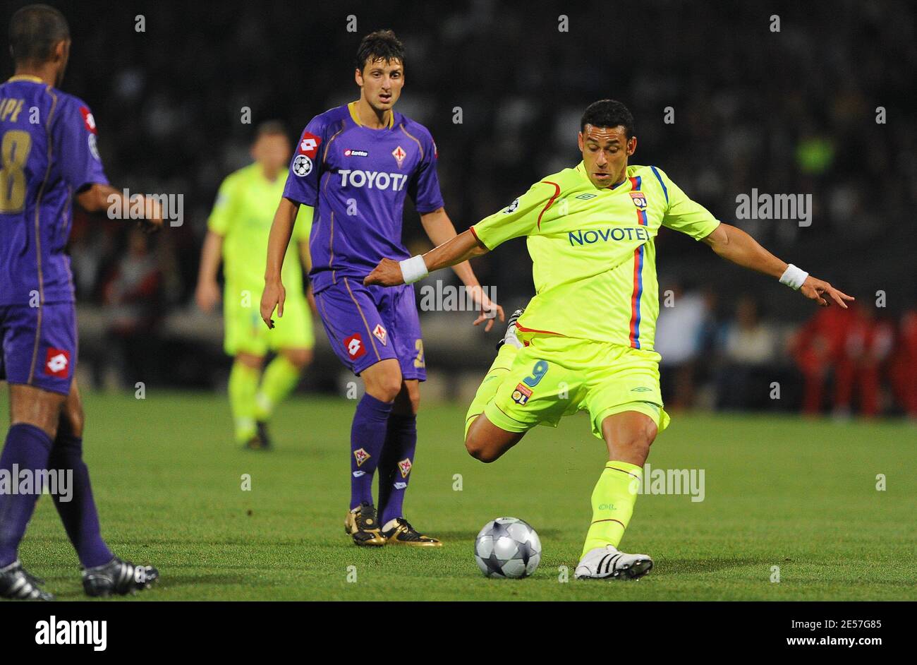 OL's Fred takes a kick during the UEFA champions League Soccer match ...