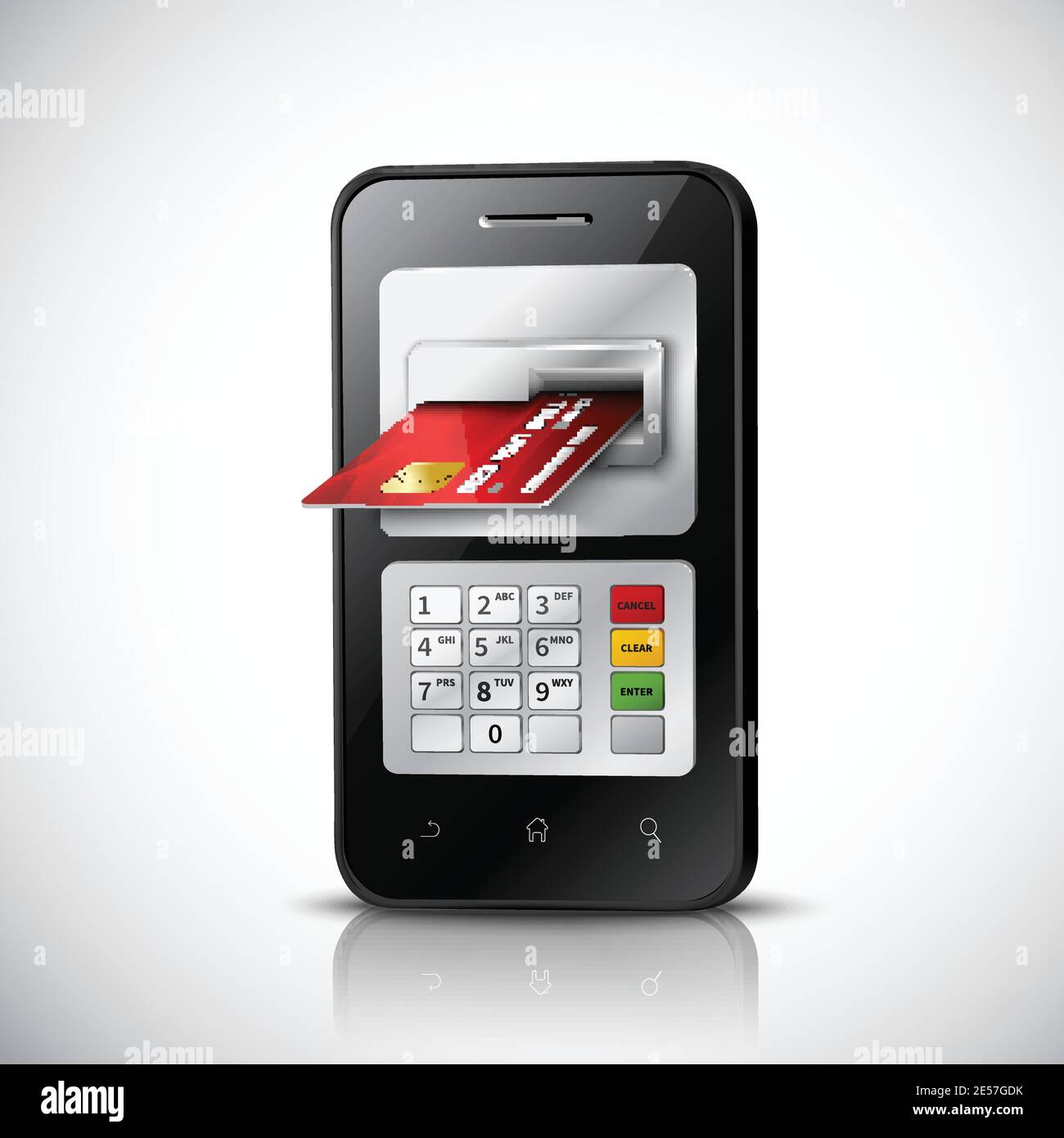 Mobile banking realistic concept with mobile phone and credit card ...