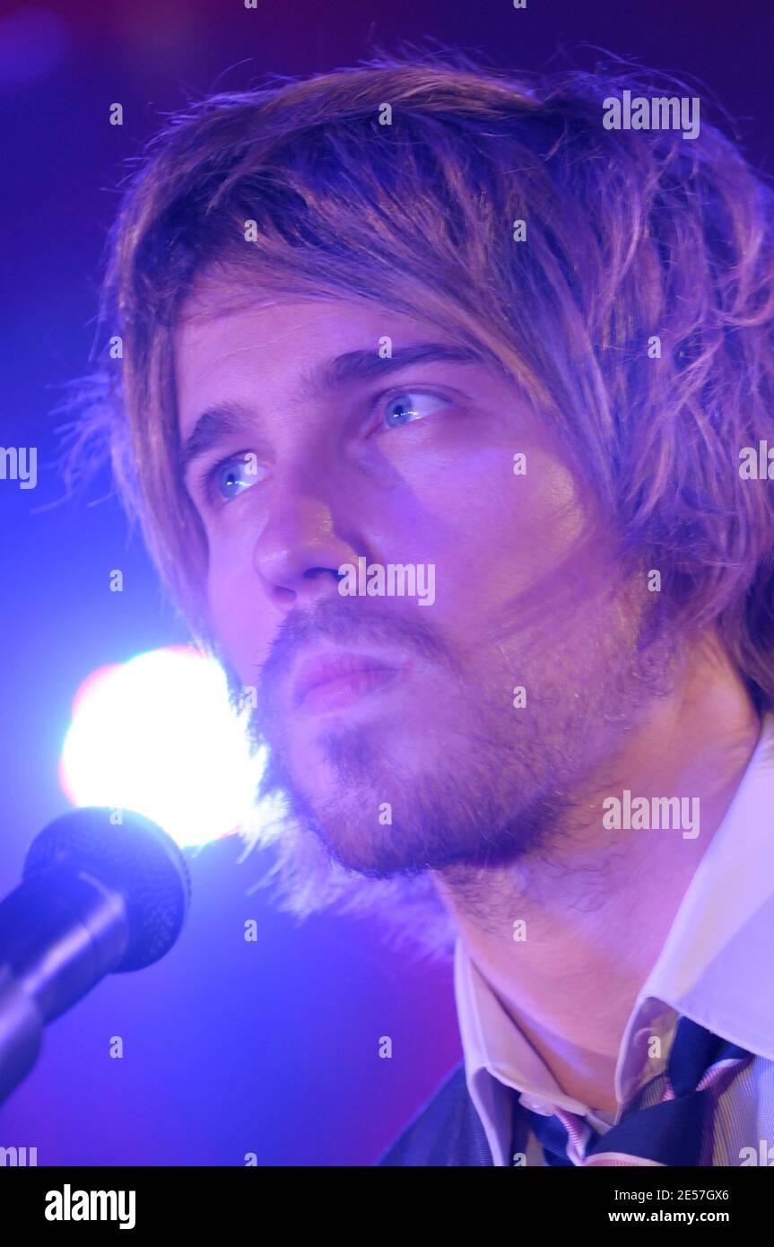 French singer Julien Dore performs live during a showcase for the ...